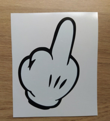 Cartoon Finger Up vinyl Decal Funny sticker Helmet Bumper Car Laptop ...