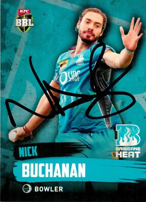 Signed 2015 2016 BRISBANE HEAT BBL Cricket Card NICK BUCHANAN | eBay Australia