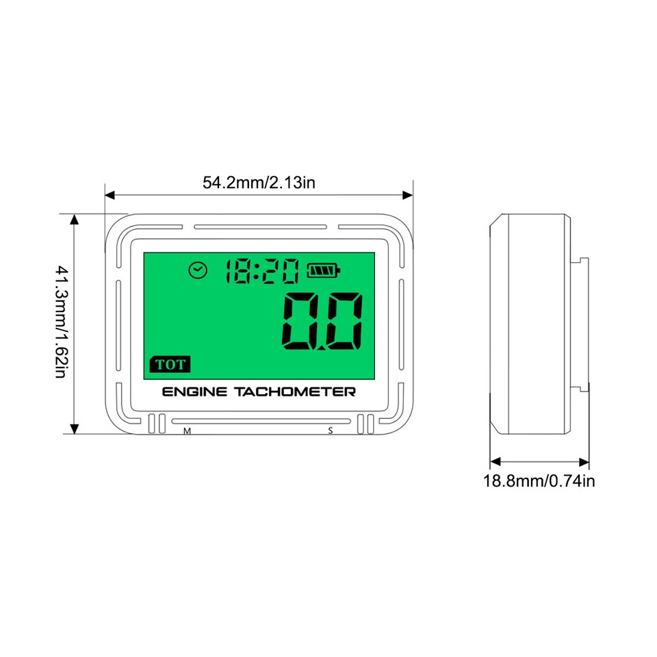 New LCD Digital RPM Tach Hour Meter Tachometer Gas Engine Maintenance 2 ...