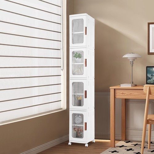 3or4 Tier Narrow Storage Cabinet Rotating Organizer Wheeled Cupboards ...