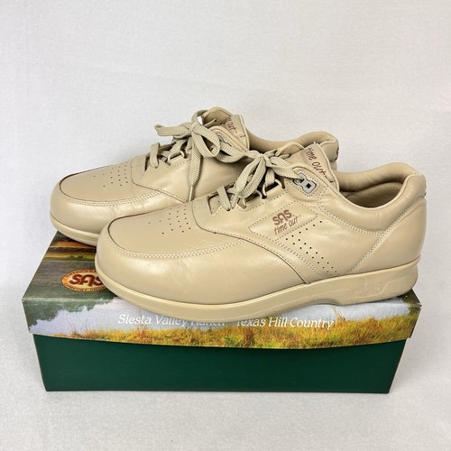 SAS Time Out Men's Bone Cream Walking Comfort Leather Sneakers 11 WW Ex ...
