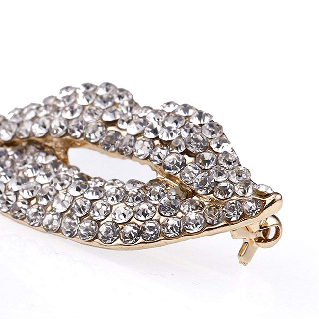 Alloy Lips Pin Rhinestone Lip Brooch Accessories Brooches 1PC Cute ...