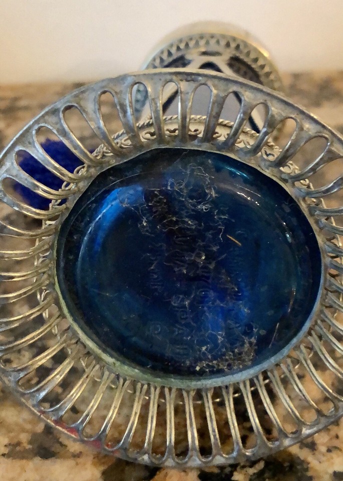 Moroccan Rose Water Sprinkler Perfume Blue Glass 10” Bottle Ornate ...