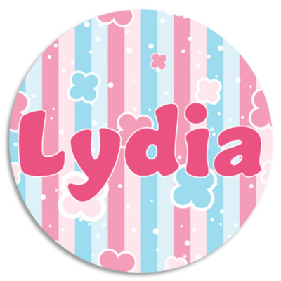 Lydia - 25 Pack Circle Stickers 3 Inch - Name Tag Water Bottle School ...