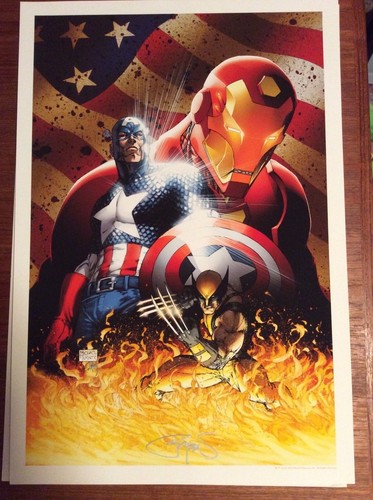 MARVEL AVENGERS CIVIL WAR #1 Art Print By MICHAEL TURNER Art Print ...