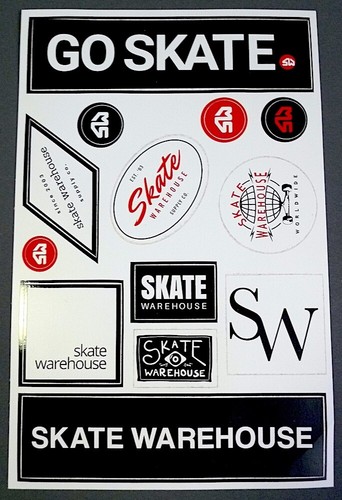 Skate Warehouse Go Skate Logo Graphic Skateboard Sticker Sheet | eBay
