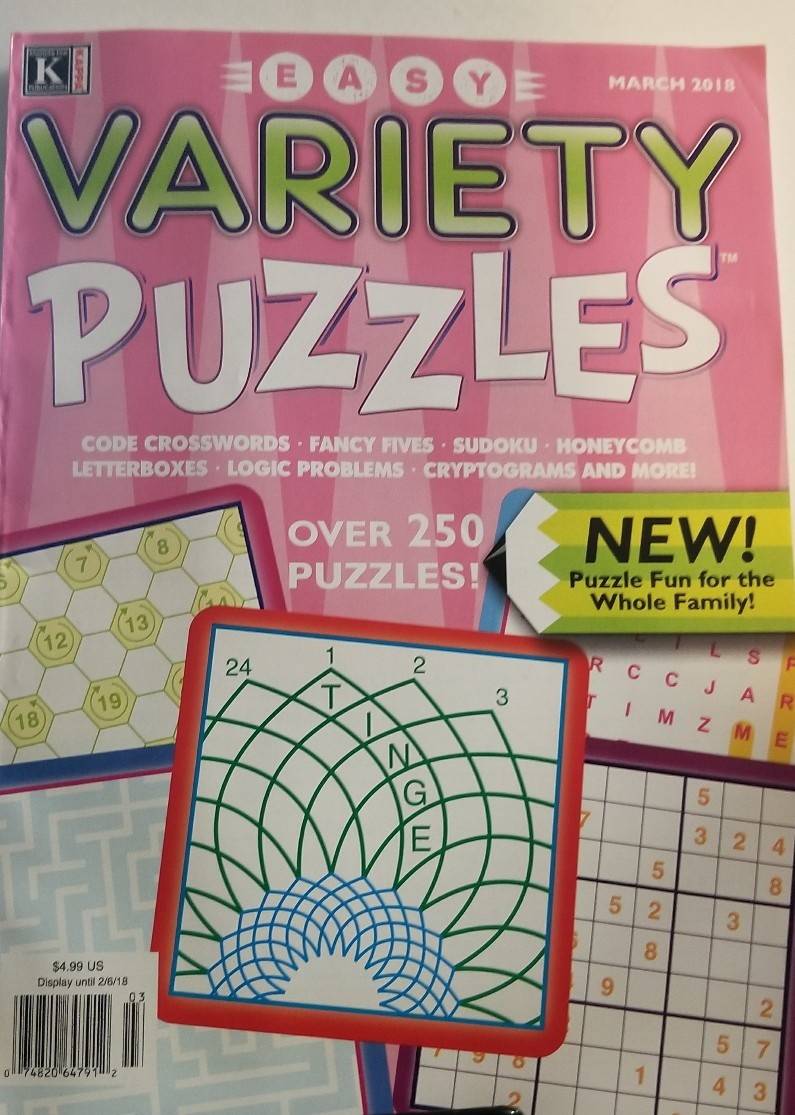 Kappa March 2018 Variety Puzzles Code Crosswords Sudoku Etc. FREE ...