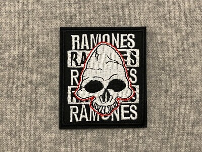Ramones Skull Embroidered Iron On Patch Badge Punk Rock Music Band Logo ...