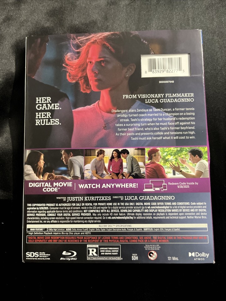 Challengers Blu-ray/Digital - Slipcover - Zendaya 883929822775 | eBay