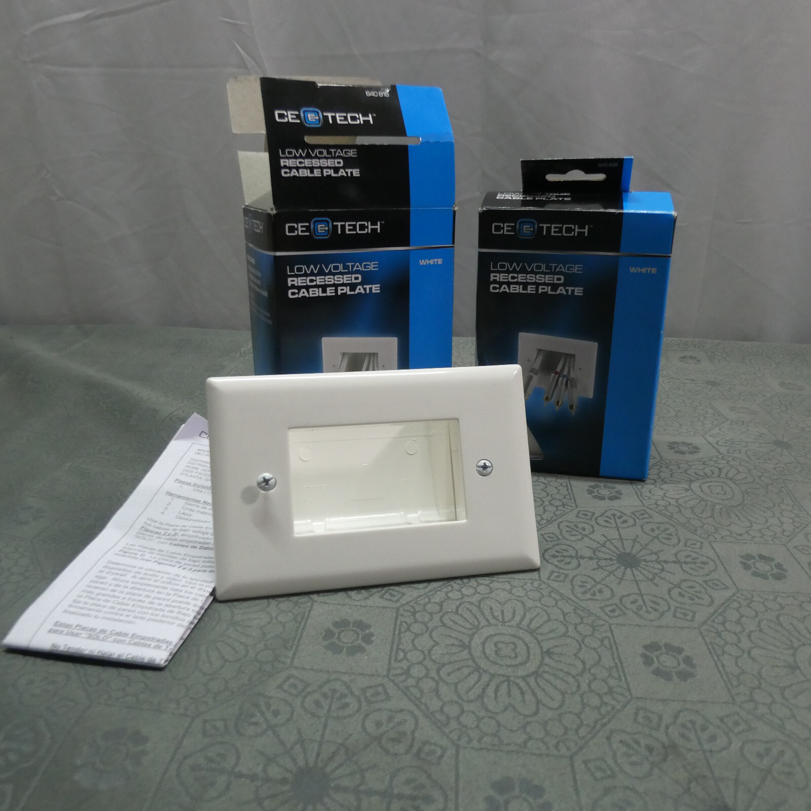 CETECH - LOT OF 2 White Low Voltage Recessed Cable Plates | eBay