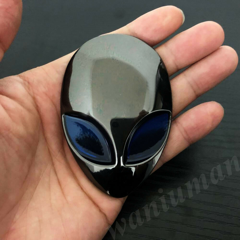 Big Gun Metal Alienware Alien Head UFO Car Grille Emblem Badge Decals ...