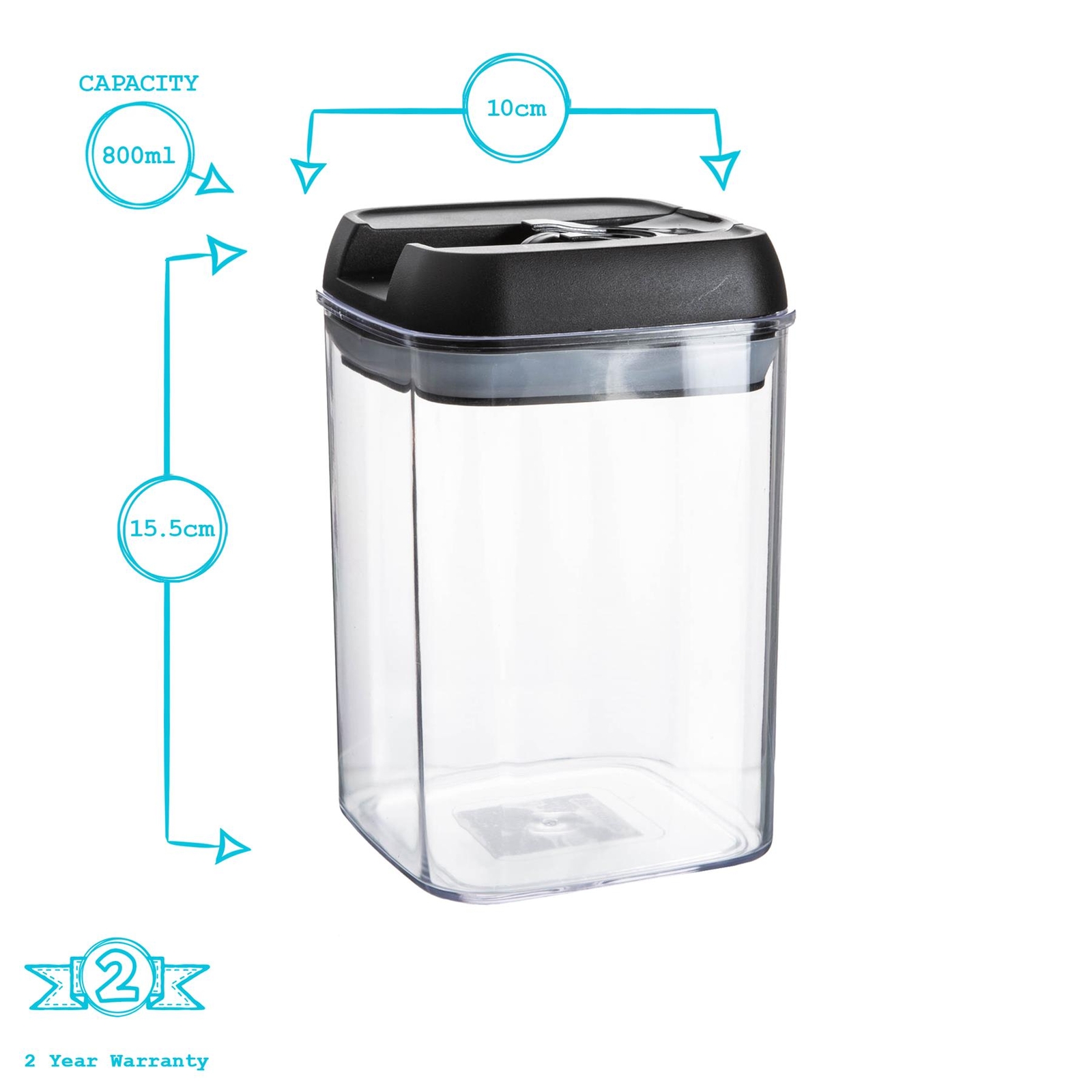 Flip Lock Plastic Food Storage Container Kitchen Pantry Food Canister ...