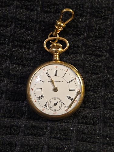 Vintage Knickerbocker 7j Pocket Watch Illinois GF Case Swiss Antique ...