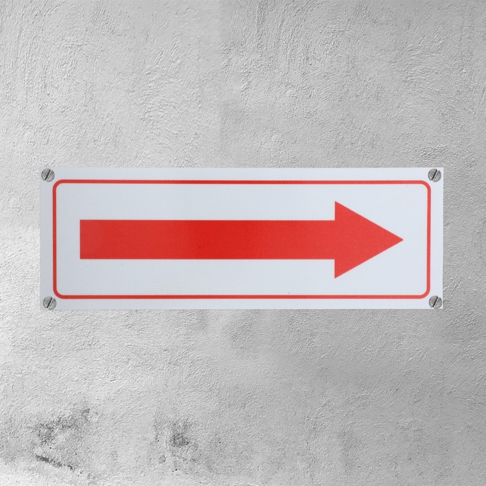 4pcs Arrow Indication Signs Metal Arrow Signs Directions Sign for ...