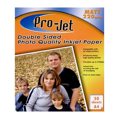 400 Sheets Projet 220gsm A4 Double Sided Matte / Matt Photo Paper | eBay UK