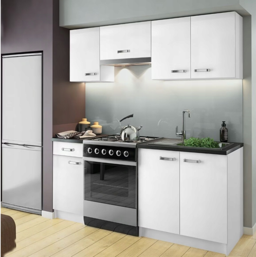 Kitchen Set, Complete Kitchen Set, 5piece Set White High Gloss/Oak ...