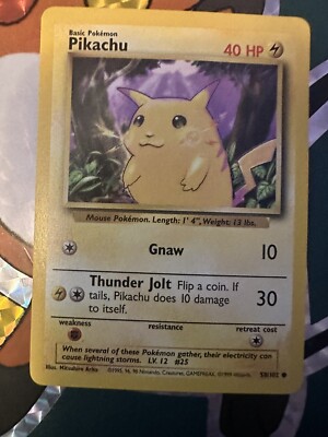 1999 Pokemon Base Set Pikachu Yellow Cheeks 1st Edition #58 | eBay