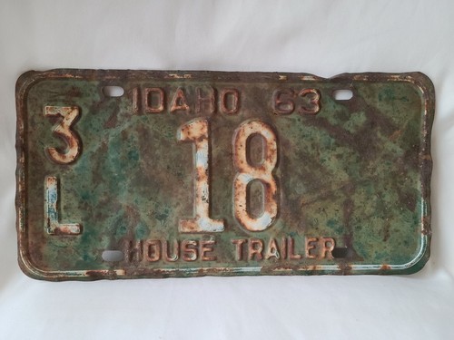 Vintage 1963 Idaho House Trailer License Plate 0322 | eBay
