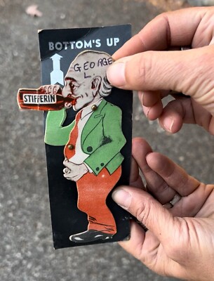 Vintage Risqué “BOTTOMS UP" STIFFERIN Adult Novelty Mechanical Ad 40s ...