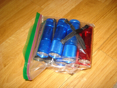 Lot of 8x Harbor Freight 3-1/2" LED Bulb Mini Flashlights, Red/Blue ...