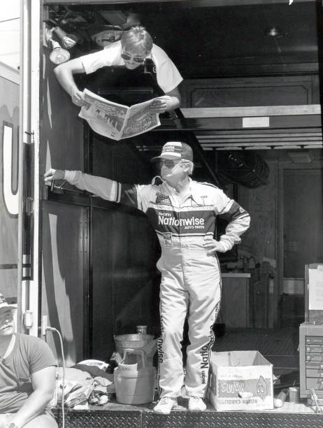 Jody Ridley watches the First Union 400 on April 20, 1986 in North ...