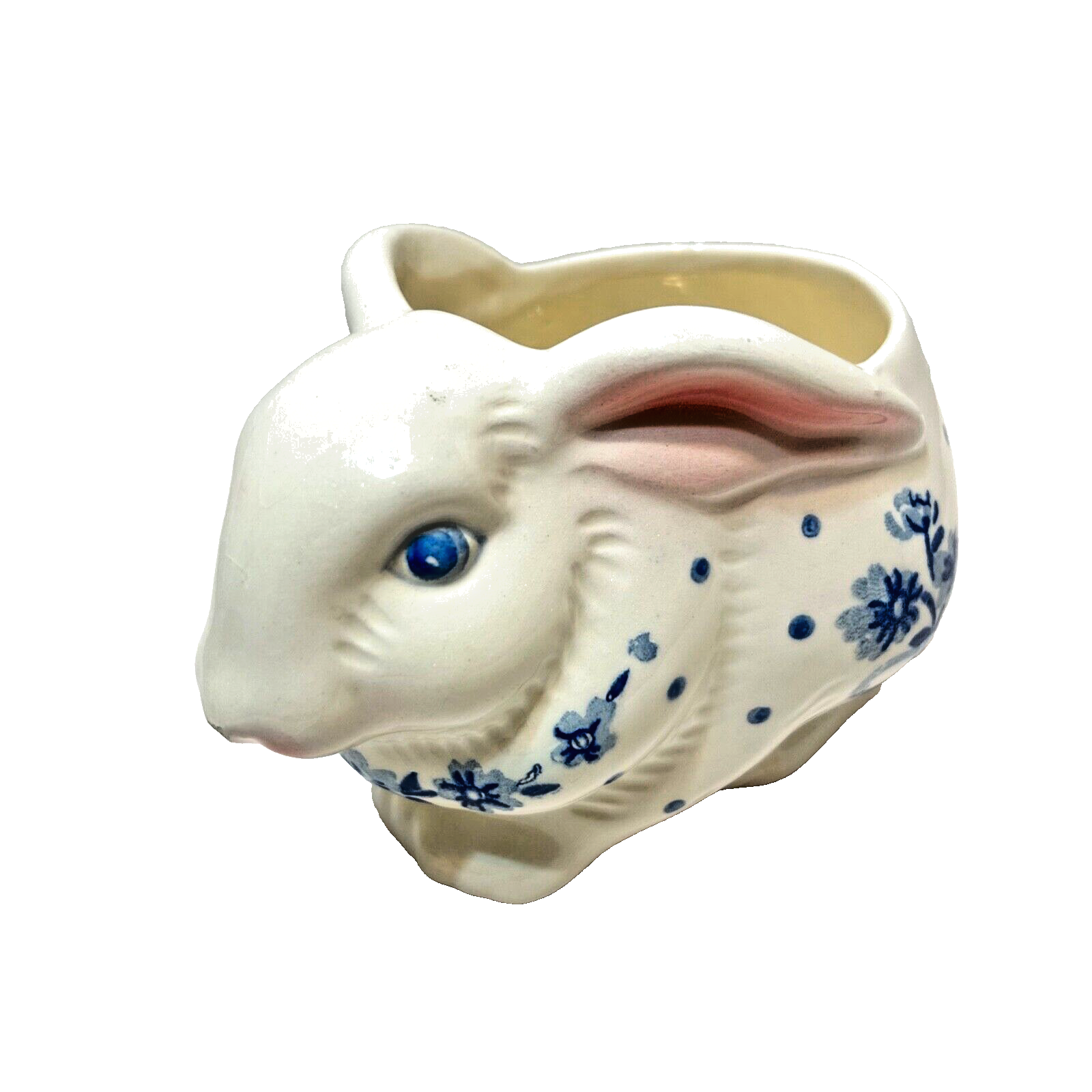 Vintage Hand Painted Bunny Rabbit Ceramic Planter Vase Brazil 6 x 4.25 ...