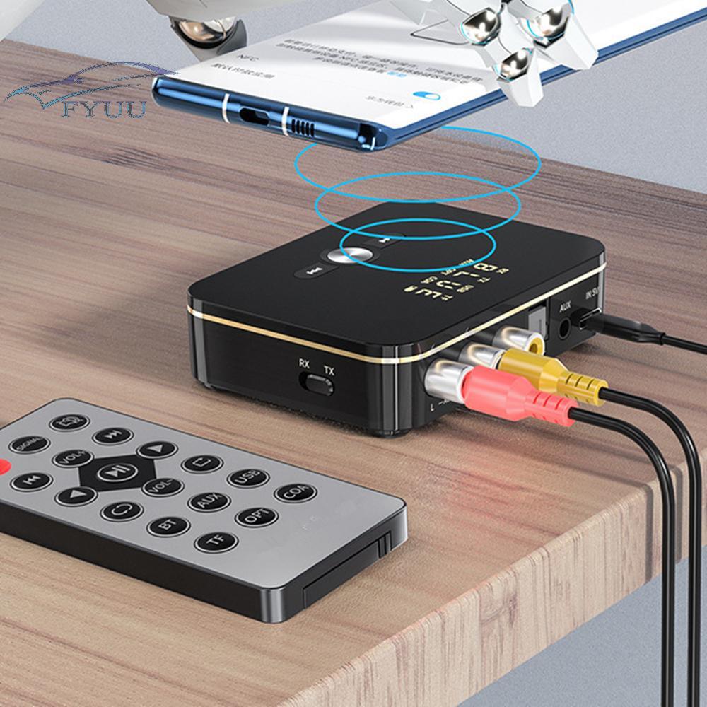 Black USB Bluetooth 5.0 Transmitter Receiver Wireless NFC Stereo Audio ...