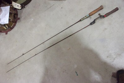 (2) Vintage Metal Fishing Rods 48” & 53 ” 1 rod is round the other ...