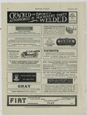 1912/13 Fiat Automobiles Ad: The Master Car - 15th Year - Poughkeepsie ...