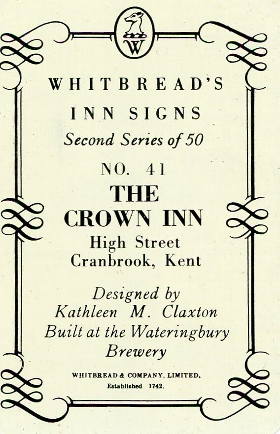 WHITBREAD INN SIGNS 2ND SERIES METAL #41 Crown Inn round edges cut off ...