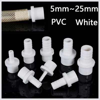 PVC White Straight Joiner Tube Fitting Hose Pipe Plastic Tube Connector ...
