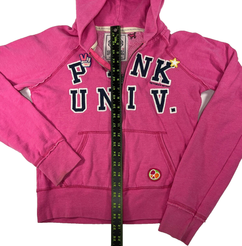 Victoria's Secret PINK University Hoodie Y2K Vtg Full Zip Pink Patch ...