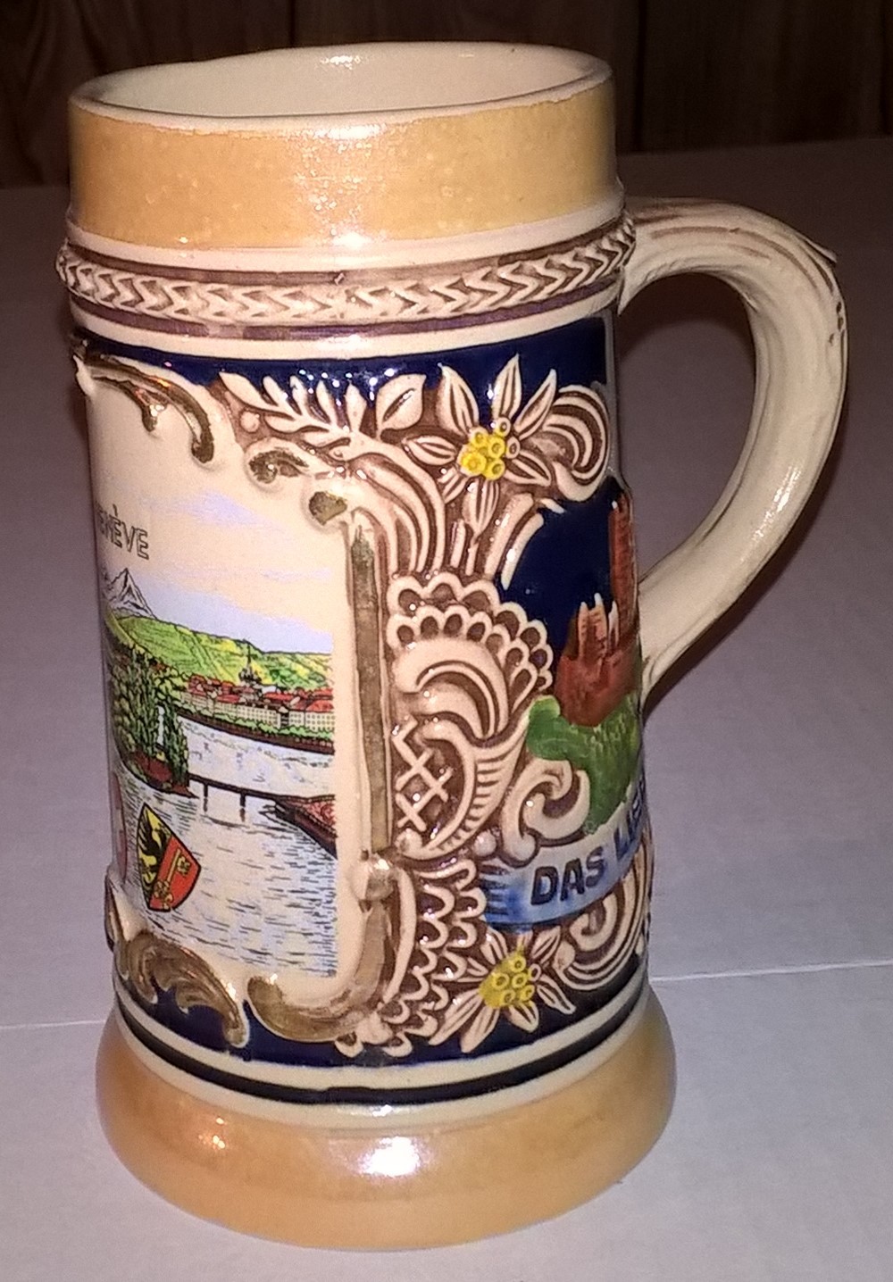 Hand Painted Beer Stein Mug German Gerzit Gerz Froh Beim Bier Das ...