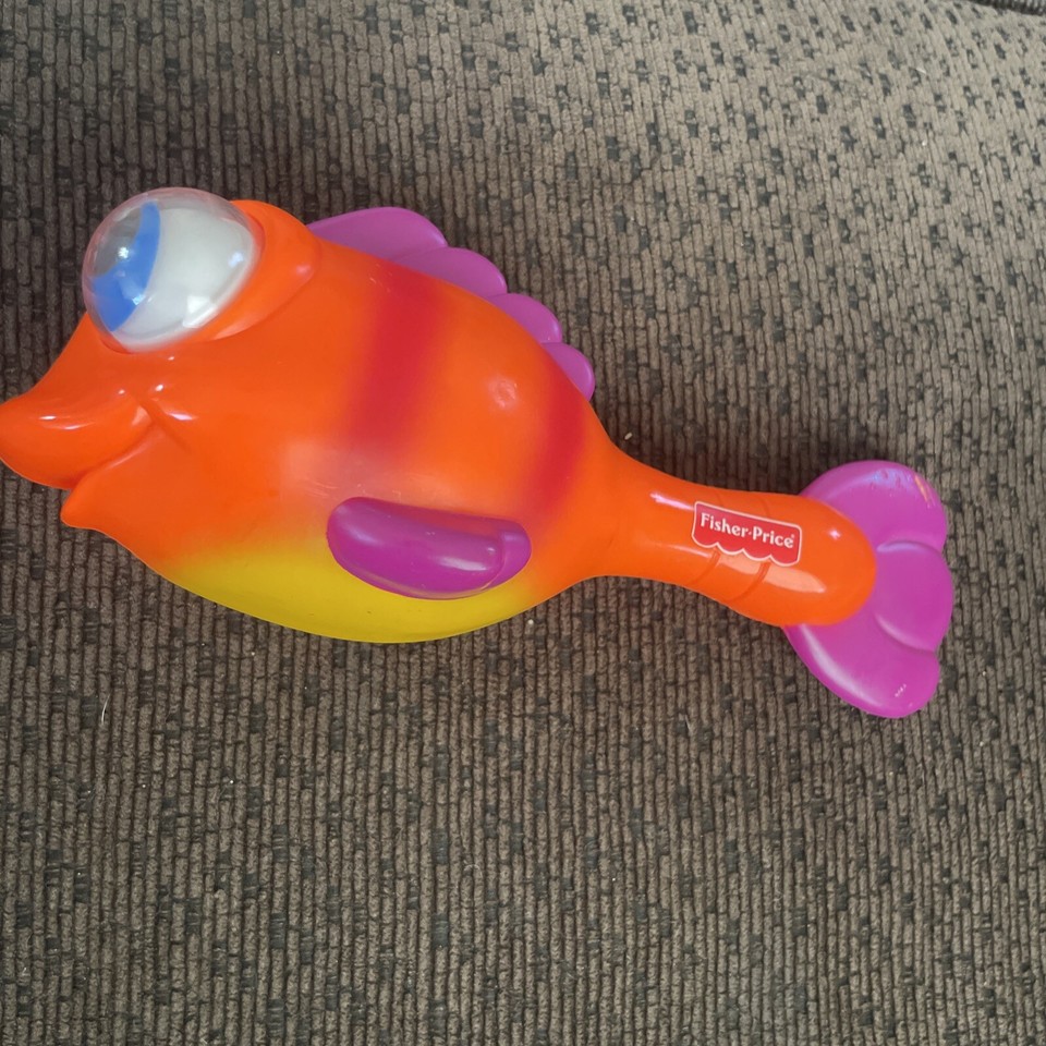 Fisher Price Googly Eye Fish Maraca Orange Red Yellow | eBay