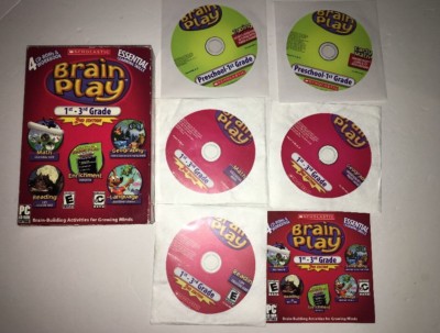 Brain Play BY Scholastic-1st to 3rd Grade #52073-5 Discs Included-RARE ...