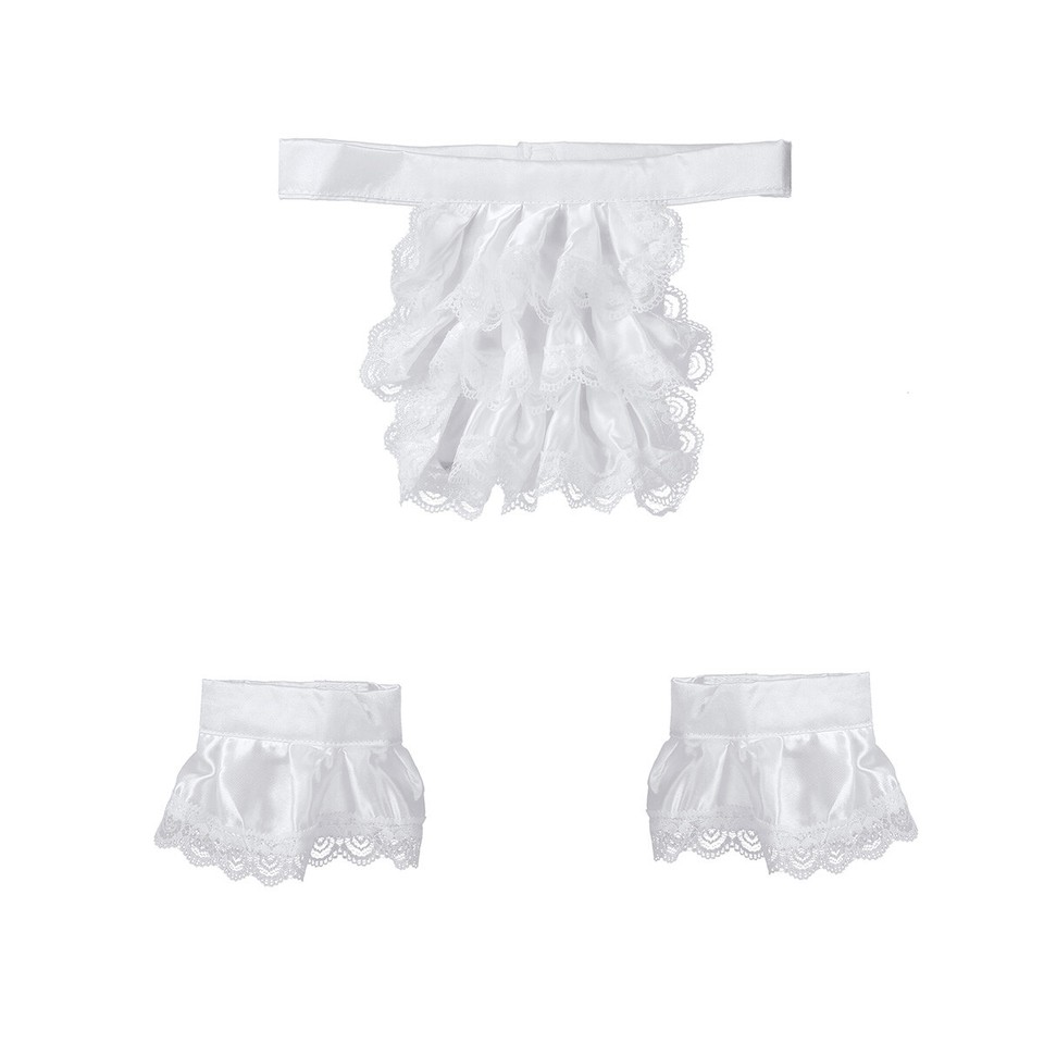 Vintage Victorian Detachable Lace Jabot Cuffs Set Neck Collar Ruffle ...