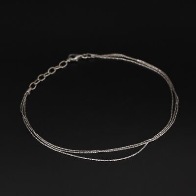 Sterling Silver - ITALY Multi-Strand Boston Link Chain 10.5" Bracelet ...