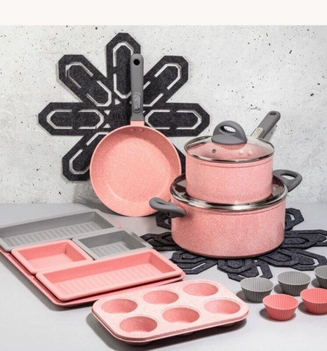 Brooklyn Steel 20 Piece Cookware/Bakeware Set, Speckled Pink. New In ...