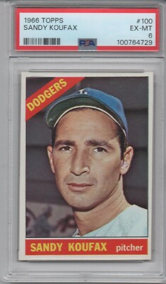 1966 Topps #100 Sandy Koufax PSA 6 EX-MT Dodgers HOF Sharp, Gorgeous | eBay