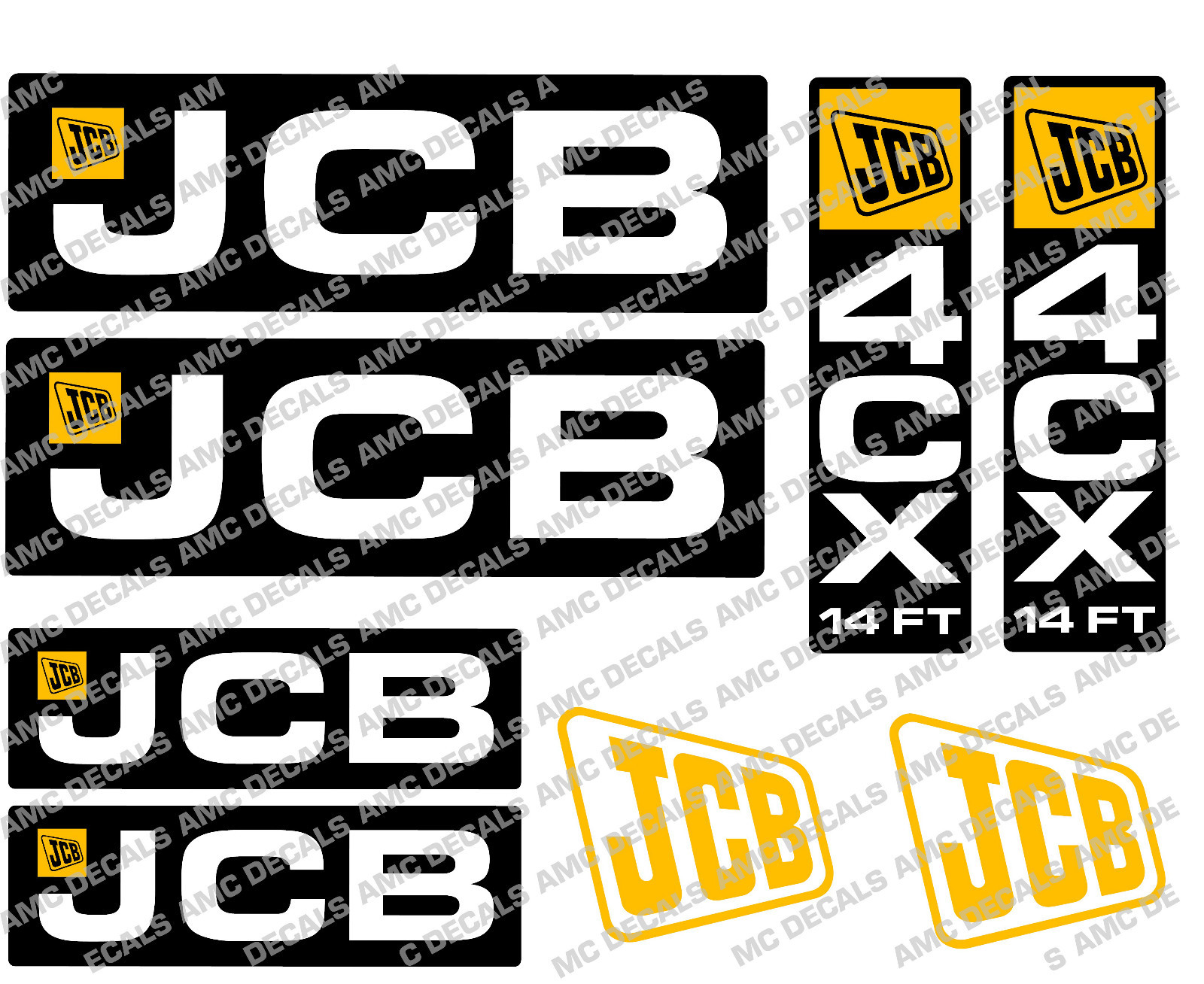 JCB 4CX DECAL STICKER SET | eBay