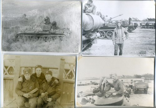 Weird Vintage Photo USSR Tank T 55 uniform helmet Military Tankman Gun ...