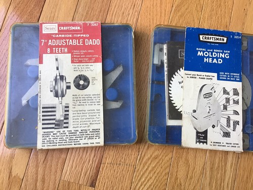 Sears Craftsman 9-3214 Molding Head Cutters & 9-3267 7" Adjustable Dado ...
