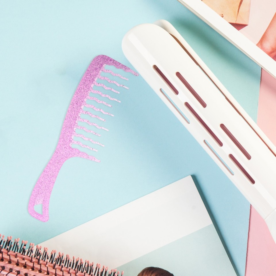 Hair Styling Tool Wide Tooth Ergonomic Handle Hairdressing Comb For ...
