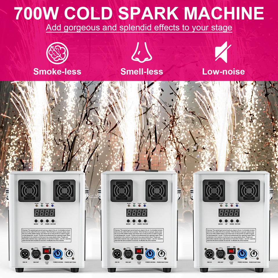 750W Cold Spark Machine Stage Effect DMX Firework DJ Event Party ...