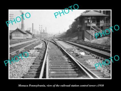 OLD 8x6 HISTORIC PHOTO OF MONACA PENNSYLVANIA THE RAILROAD DEPOT TOWER ...