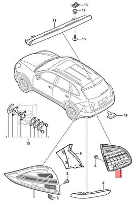 Genuine PORSCHE Cayenne 92A Rear Light Left 95863106500 | eBay