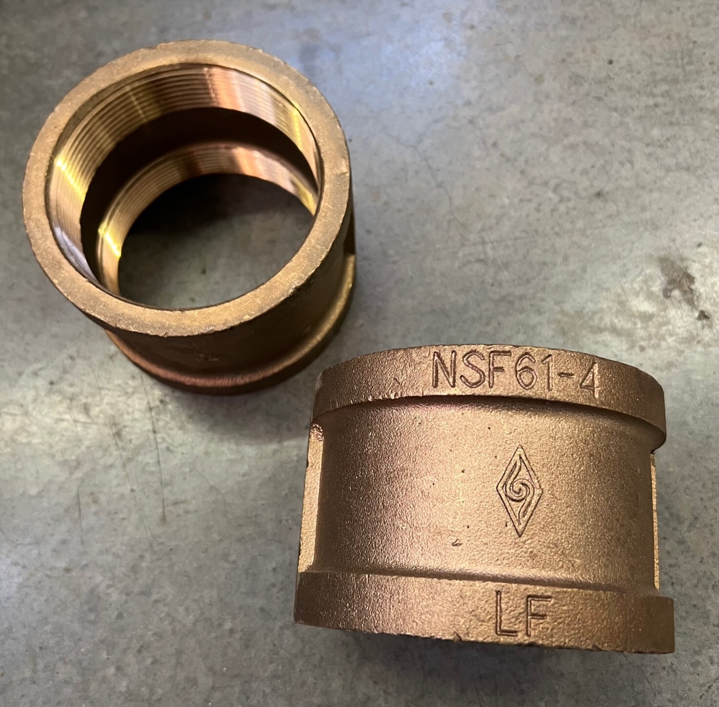 4" NEW BRASS COUPLING LEAD FREE IPS LF NSF61-4 THREADED CHINA 4 INCH ...