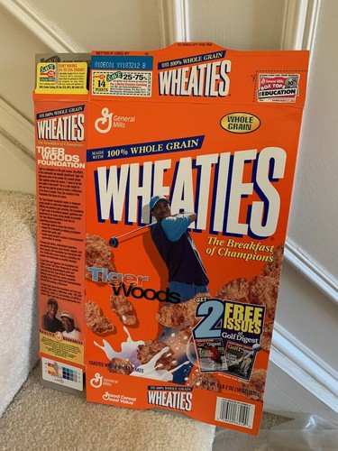 Wheaties Tiger Woods Cereal Box--Flat | eBay