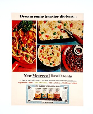 Metrecal vintage food ad original 1967 rice chicken beef vegetable ...