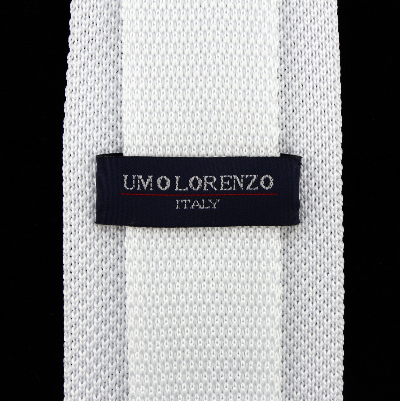 Umo Lorenzo Solid Knit Men's Skinny 3"+ Fashion Knitted Wedding White ...